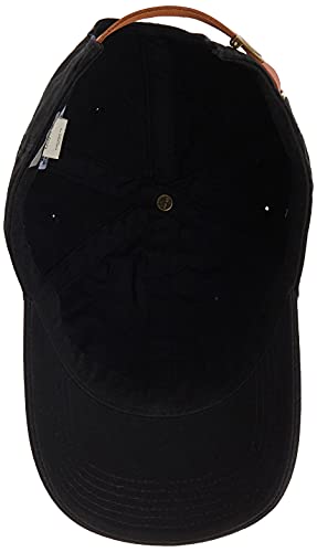 Timberland Men's Cotton Canvas Baseball Cap Hat, Black/Logo Patch, One Size