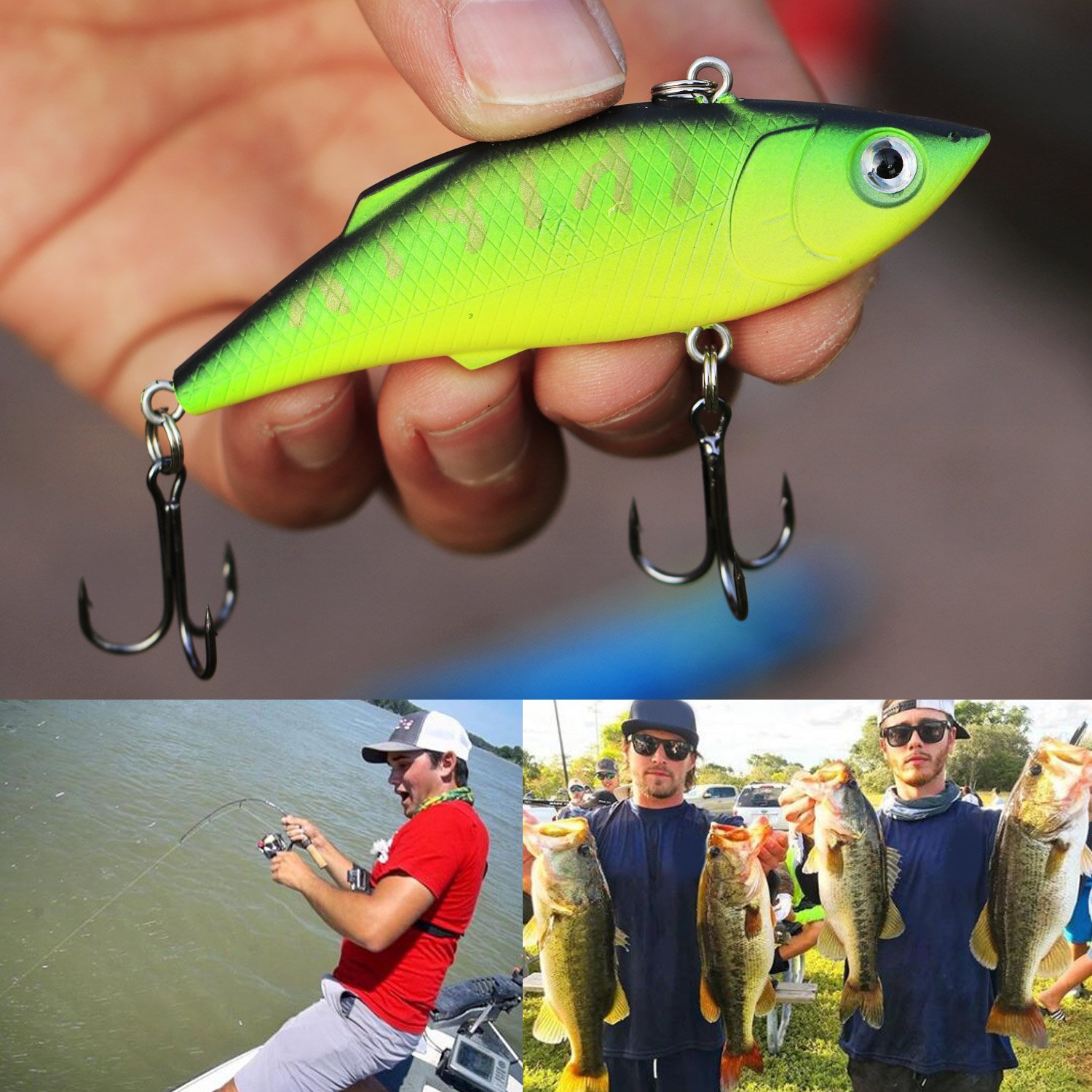 Sougayilang Fishing Lures Swimbait Vibe Crankbaits for Trout Bass Perch Musky Walleye Fishing-Style-F 10Pcs