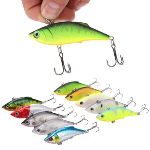 Sougayilang Fishing Lures Swimbait Vibe Crankbaits for Trout Bass Perch Musky Walleye Fishing-Style-F 10Pcs