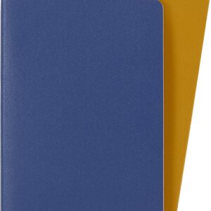 Moleskine Volant Journal, Soft Cover, Pocket (3.5" x 5.5") Ruled/Lined, Forget-Me-Not Blue/Amber Yellow, 80 Pages (Set of 2)