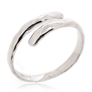 sovats hammered thumb ring for women 925 sterling silver rhodium plated - simple, stylish &trendy nickel free ring, size 11