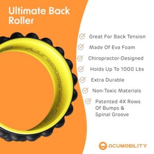 Acumobility Back Stretcher, Back Cracker, Back Roller, Back Pain, Back Pain Relief Products, Yoga Wheel, Back Foam Roller for Back, Back Stretching & Back Cracking Device, Back Popper - 11" H x 7" W