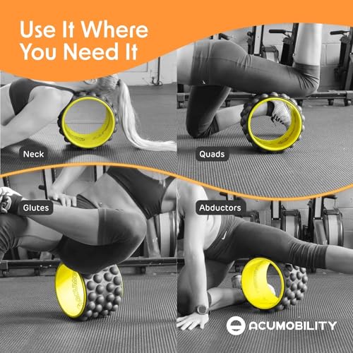 Acumobility Back Stretcher, Back Cracker, Back Roller, Back Pain, Back Pain Relief Products, Yoga Wheel, Back Foam Roller for Back, Back Stretching & Back Cracking Device, Back Popper - 11" H x 7" W