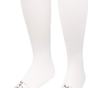 TCK Flat Knit Sanitary Liner Baseball Socks (Large, White)