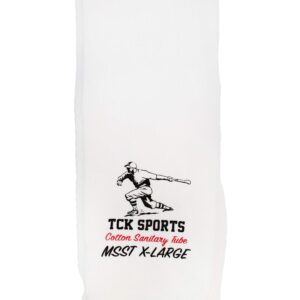 TCK Flat Knit Sanitary Liner Baseball Socks (Large, White)