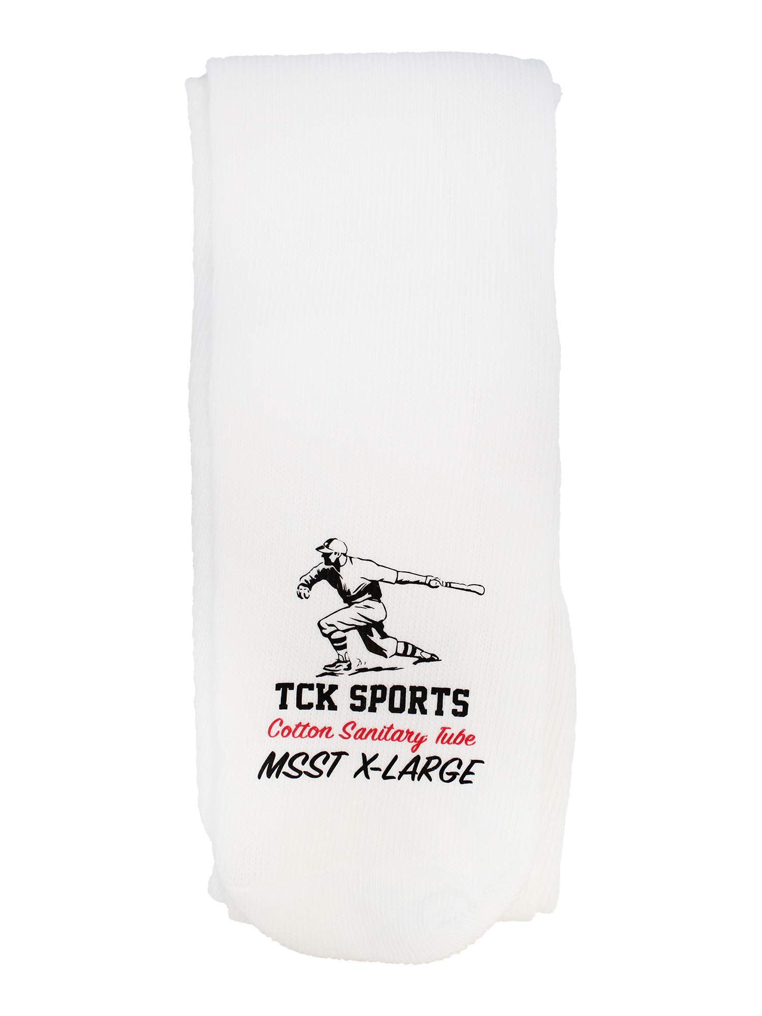 TCK Flat Knit Sanitary Liner Baseball Socks (Large, White)