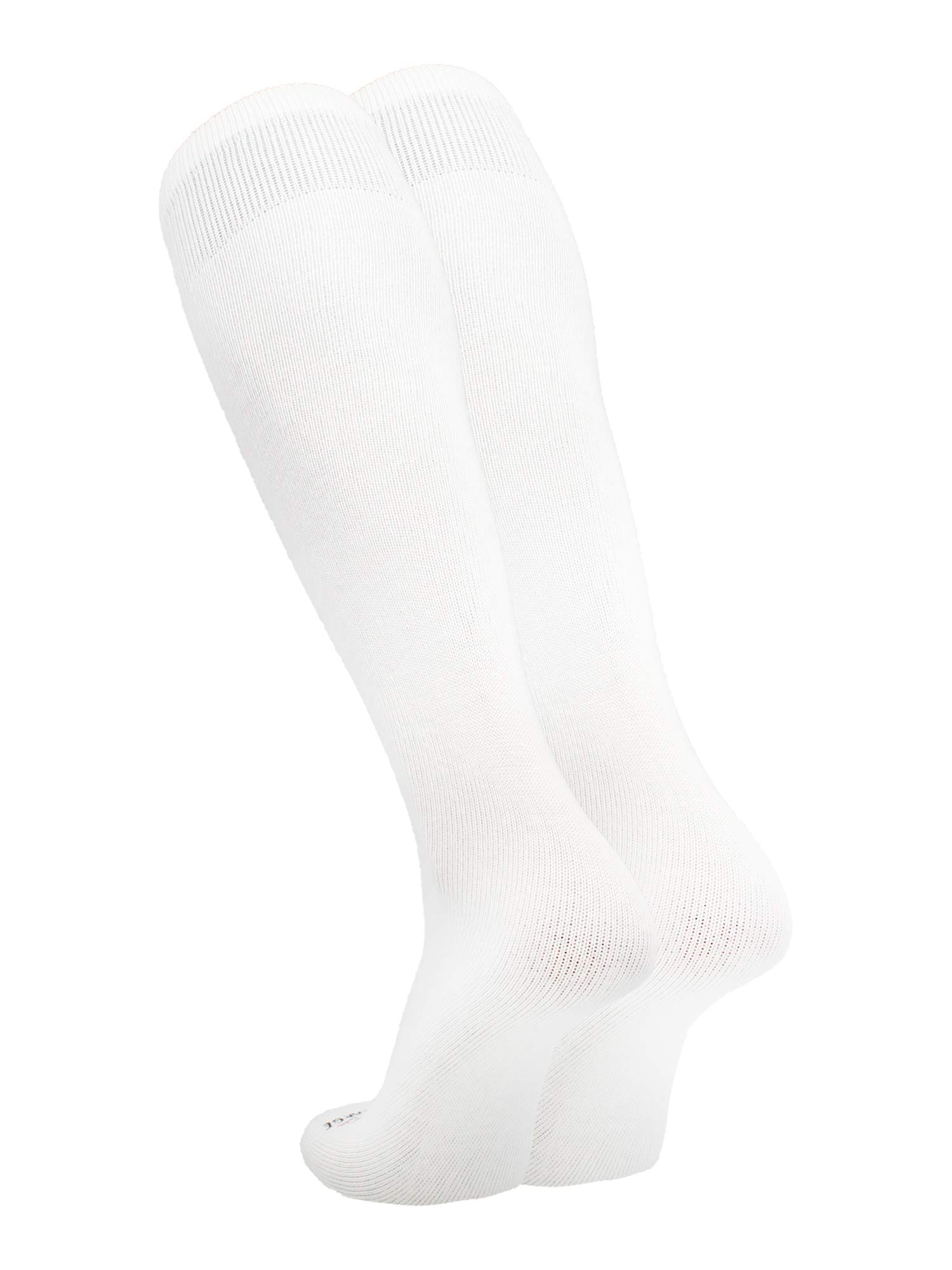 TCK Flat Knit Sanitary Liner Baseball Socks (Large, White)