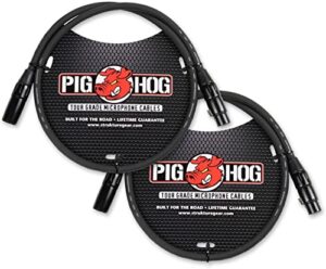 pig hog phm3 8mm tour grade mic cable, xlr 3ft - 2-pack, speaker