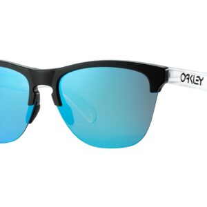 Oakley Frogskins Lite Sunglasses Matte Black/Matte Clear with Prizm Sapphire Lens 63mm