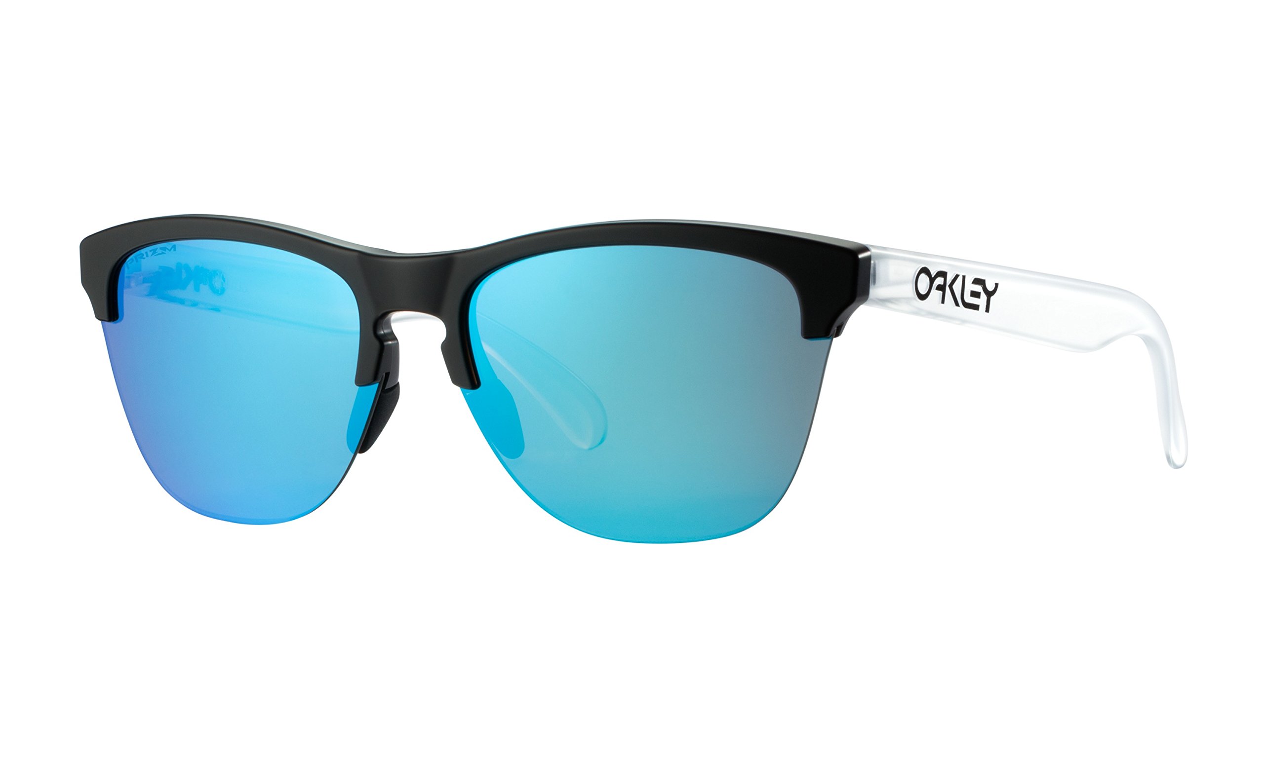 Oakley Frogskins Lite Sunglasses Matte Black/Matte Clear with Prizm Sapphire Lens 63mm