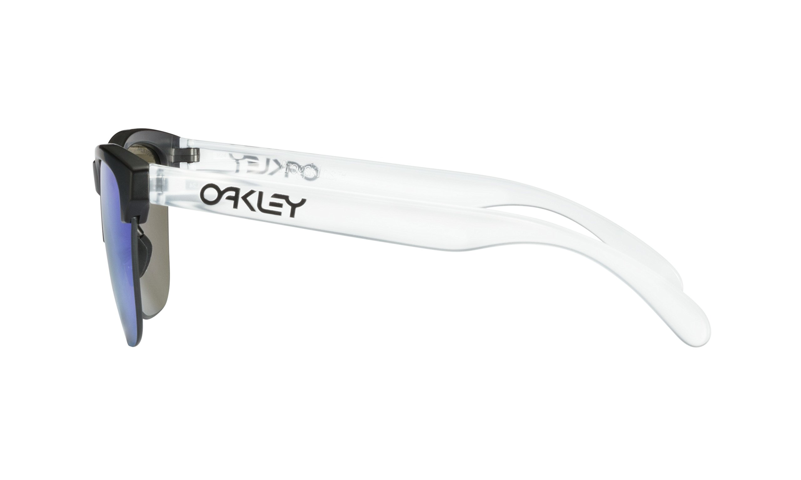 Oakley Frogskins Lite Sunglasses Matte Black/Matte Clear with Prizm Sapphire Lens 63mm