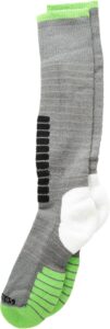 eurosock ski supreme junior ski socks, gray/green, 3x-small