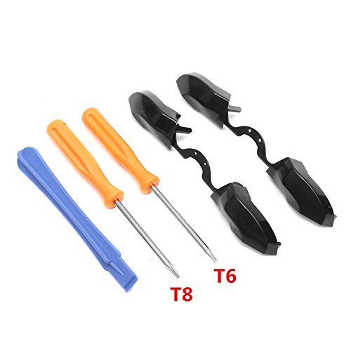 5PCS Solid Black LB RB Bumpers Triggers Buttons with T8 T6 Screwdrivers Replacement for Xbox One Elite Controller