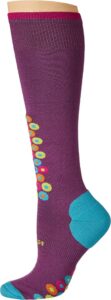 eurosock women's snowdrop ski socks, plum/pink, x-small