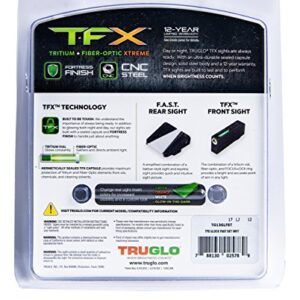 TRUGLO TFX Tritium & Fiber-Optic Xtreme Front & F.A.S.T. Rear Handgun Sight Set | Durable Shock-Resistant Compact Glowing Day & Night Tactical Sights, Compatible with Glock Handguns