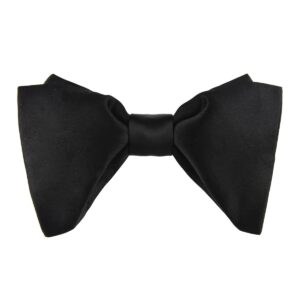 mens silk oversized bowtie formal tuxedo big bow ties (black)