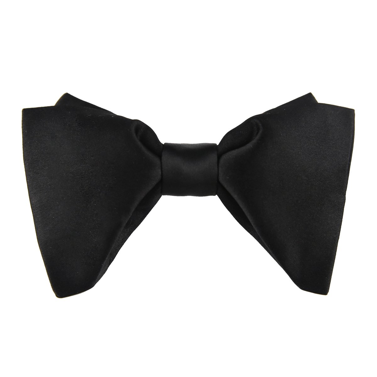 Mens Silk Oversized Bowtie Formal Tuxedo Big Bow Ties (Black)