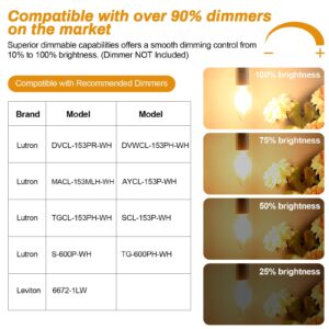 BRIMAX 4W E12 Candelabra Led Bulbs Dimmable, 40 Watt Equivalent, 2700K Warm Glow, C35 B11 Filament Led Candle Light Bulbs for Foyer Chandeliers, Celling Fans and Other Wall Fixtures, 6Pack