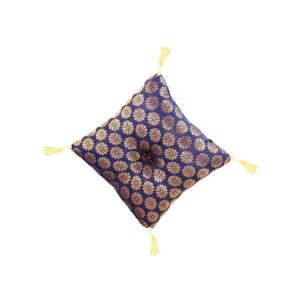 Handmade 5 inches Blue Square Brocade Silk Cushion Pillow For Tibetan Singing Bowl