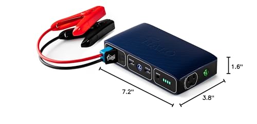 HALO Usb Bolt 58830 mWh Portable Phone Laptop Charger Car Jump Starter with AC Outlet and Car Charger - Blue Graphite