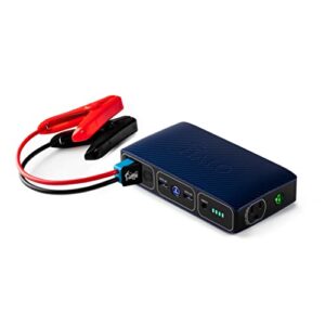 halo usb bolt 58830 mwh portable phone laptop charger car jump starter with ac outlet and car charger - blue graphite