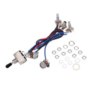 guitar wiring harness kit, 3 way switch 2 volume 2 tone 1 jack 500k pots for les paul lp guitar guitar wiring kit 1 vowiring