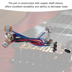 Guitar Wiring Harness Kit, 3 Way Switch 2 Volume 2 Tone 1 Jack 500K Pots for Les Paul LP Guitar Guitar Wiring Kit 1 Vowiring