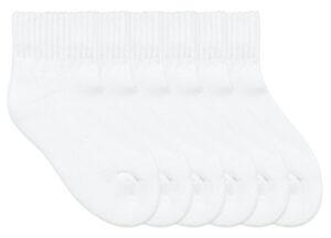 jefferies socks mens quarter half cushion seamless sport socks 6 pair pack (sock: 10-12/shoe: 9-13, white)