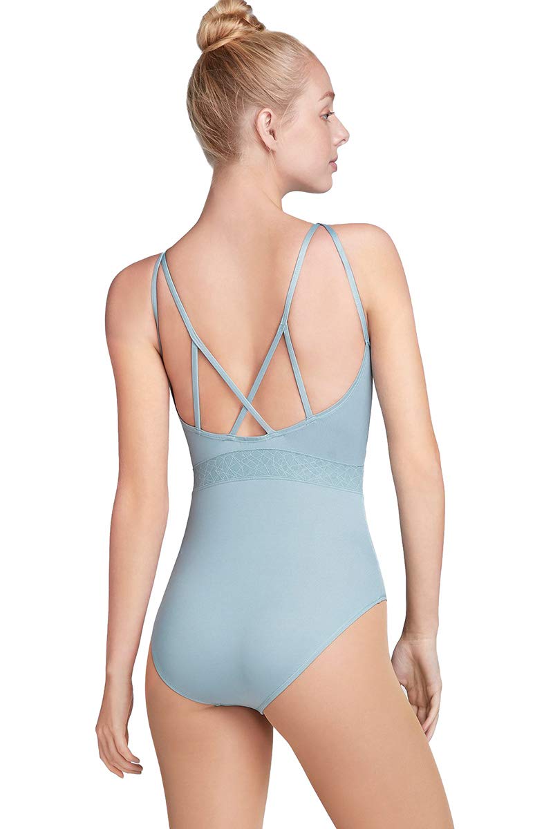 Danskin Women's High Neck Leotard, Aqua dust, Large