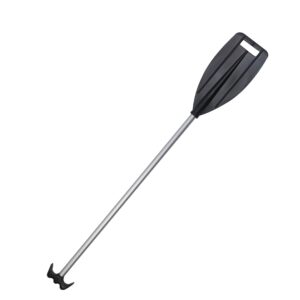 Pactrade Marine Boat Kayak Raft Paddle & Hook 4 ft Anodized Aluminum Shaft Black Plastic Blade