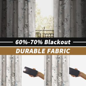 DriftAway Floral Curtains for Living Room 52 Inch x 84 Inch Room Darkening Grommet Thermal Window Treatment for Bedroom Farmhouse 2 Panels