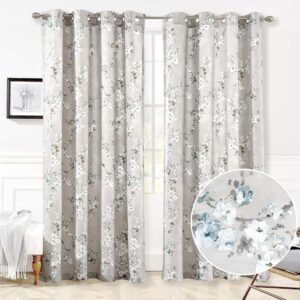 DriftAway Floral Curtains for Living Room 52 Inch x 84 Inch Room Darkening Grommet Thermal Window Treatment for Bedroom Farmhouse 2 Panels