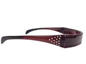 sqhair hinged headband fits like sunglasses providing lift and style without giving you a headache band (brown-crystals)