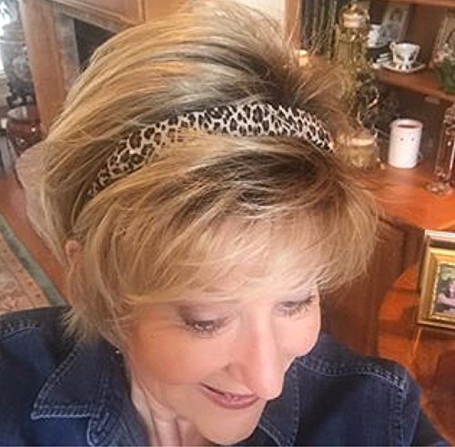 SqHair Hinged Headband fits like sunglasses providing lift and style without giving you a headache Band (Brown-Crystals)