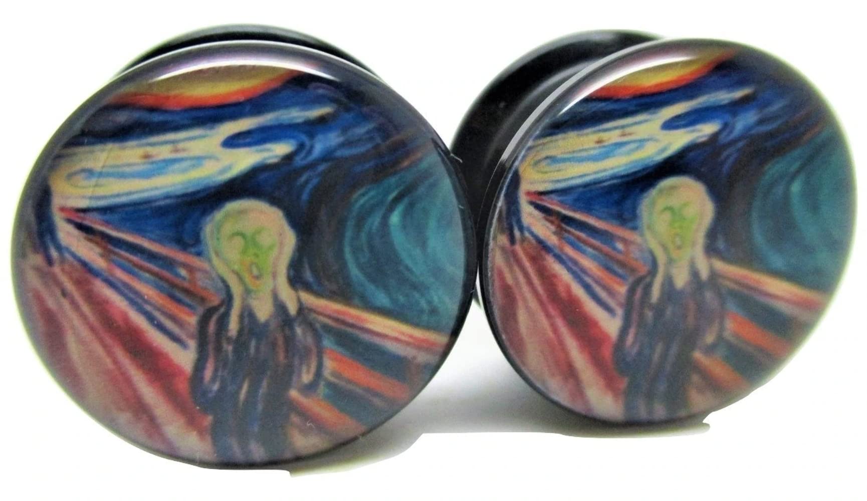 Pierced Republic The Scream Ear Plugs - Acrylic Screw-On - New - 8 Sizes - Pair (00 Gauge (10mm))