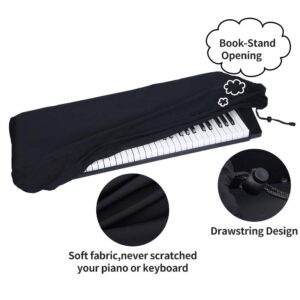 88 Keyboard Electronic Piano Keyboard Dust Cover, Waterproof Dust Proof 88 Keyboard Digital Piano Bags Cases Covers, Made of Polyester & Spandex with Built-In Bag Elastic Cord Locking Clasp