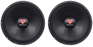 rockville (2) rvw1500p8 3000w 15" raw dj subwoofers 8 ohm subs 70oz magnet