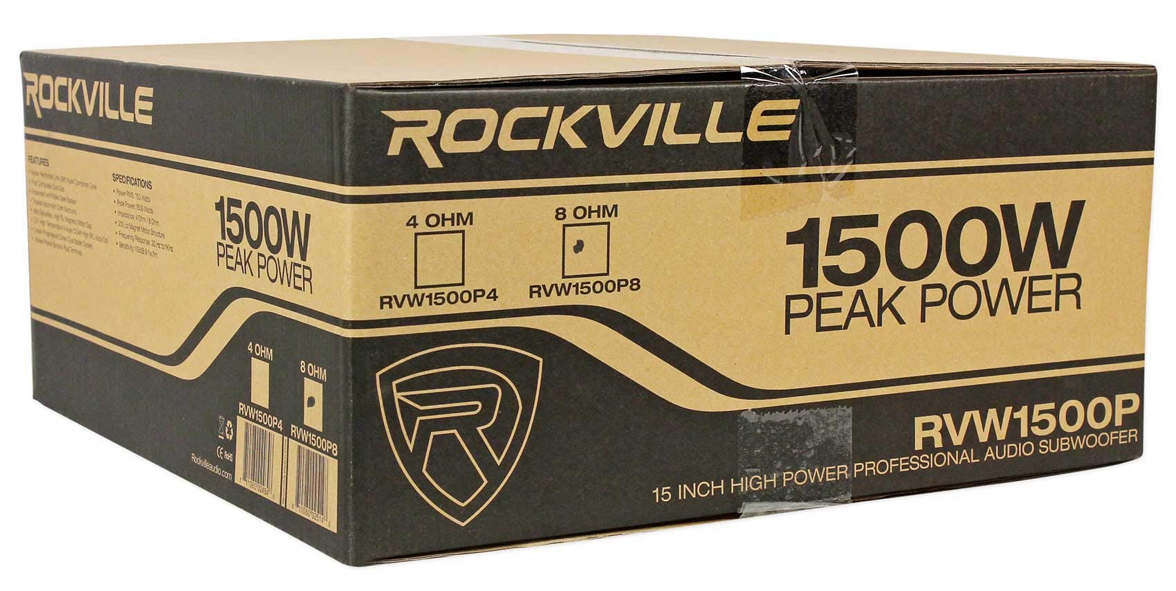 Rockville (2) RVW1500P8 3000w 15" Raw DJ Subwoofers 8 Ohm Subs 70OZ Magnet