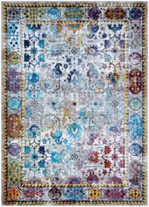 couristan gypsy retro damsel area rug, 5'3" x 7'6", ivory-mushroom-multi