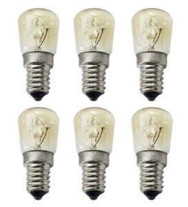 ctkcom 25w t25 e14 base oven light bulbs(6 pack)- t25 e14 microwave light bulbs 120v heat resistant bulbs 300'c,warm white incandescent light bulb 360° beam angle,110-130v,6 pcs