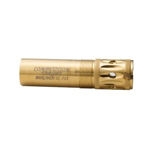 carlsons choke tubes 12 gauge compatible for beretta benelli mobil [ improved cylinder | 0.715 diameter ] stainless steel | gold competition target ported sporting clays choke tube | made in usa