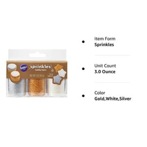 Wilton Sprinkles Sanding Sugars, White Sliver & Gold, 3 Ounce (1 Pack)