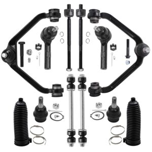 detroit axle - front end 12pc suspension kit for ford ranger mazda b3000 b4000, 2 upper control arms 2 lower ball joints inner & outer 4 tie rods 2 boots 2 sway bars replacement