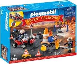 playmobil advent calendar fire rescue operation on the construction site