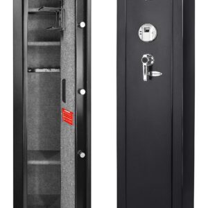 BARSKA New Large Quick Access Biometric Rifle Gun Safe Cabinet (13.75 in x 13.38 in x 57 in)