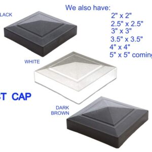 Plastic Post Cap, designed for 4 x 4 in. Elegant White color, 8 pcs. for The Wood 4"x4" Post You Must use The 3.5"x3.5" Cap.Extreme Weather Resistant, Made in USA. ONLY Delivery from USA.