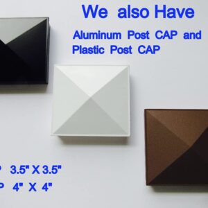 Plastic Post Cap, designed for 4 x 4 in. Elegant White color, 8 pcs. for The Wood 4"x4" Post You Must use The 3.5"x3.5" Cap.Extreme Weather Resistant, Made in USA. ONLY Delivery from USA.