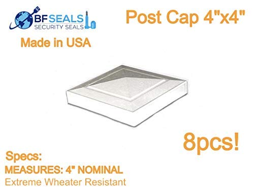 Plastic Post Cap, designed for 4 x 4 in. Elegant White color, 8 pcs. for The Wood 4"x4" Post You Must use The 3.5"x3.5" Cap.Extreme Weather Resistant, Made in USA. ONLY Delivery from USA.