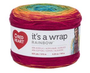 red heart wrap rainbow, fiesta yarn