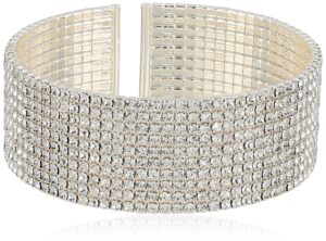 anne klein classics silvertone crystal cuff bracelet